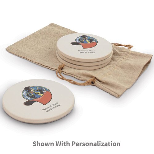 Custom Sandstone Coaster Set | Personalized Service Awards at Master ...