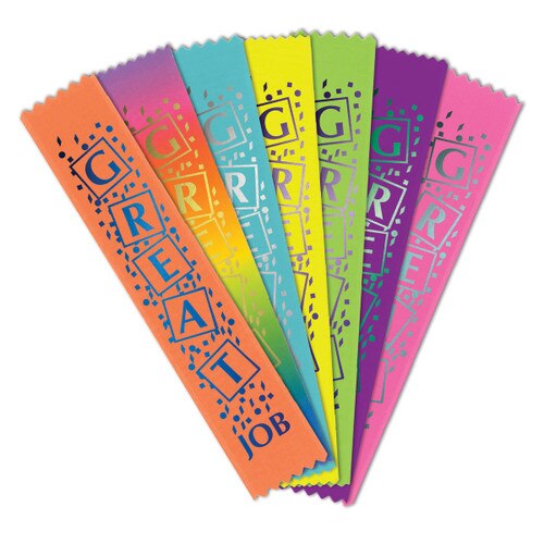 Great Job Foil-Stamped Satin Ribbons | Student Recognition Gifts at ...